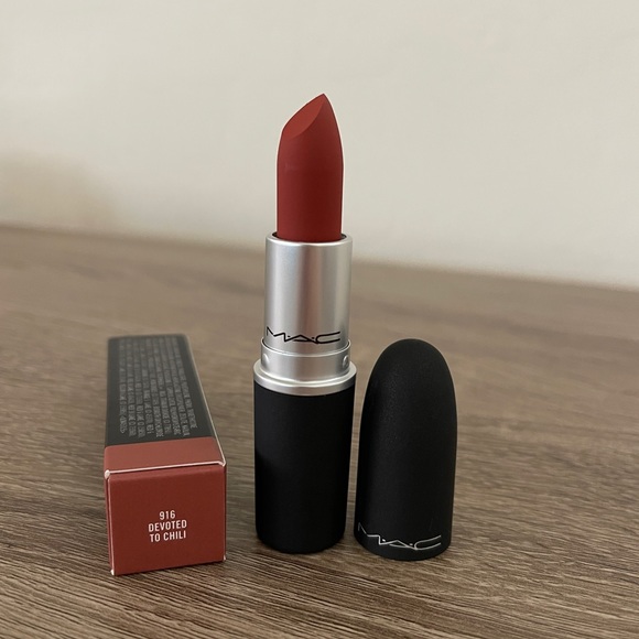 Makeup | Mac Powered Kiss Lipstick 916 Devoted To Chili | Poshmark